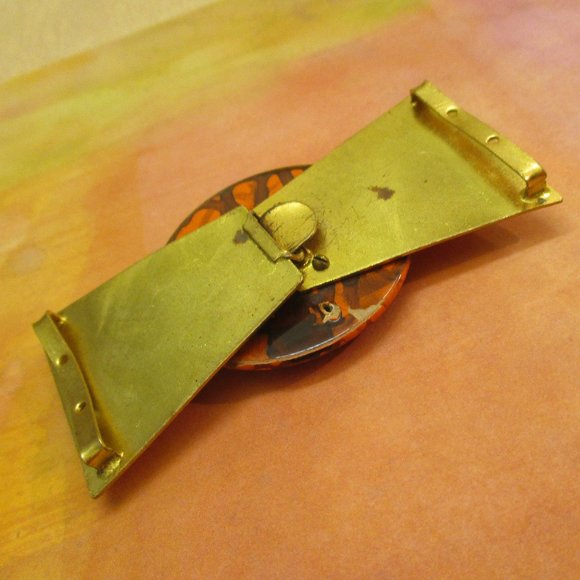 Vintage | Accessories | Mod 96s Orange Gold Two Piece Belt Buckle ...